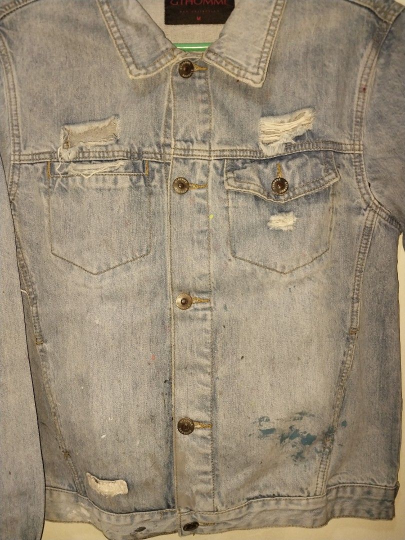Denim tattered jacket, Men's Fashion, Coats, Jackets and Outerwear on ...