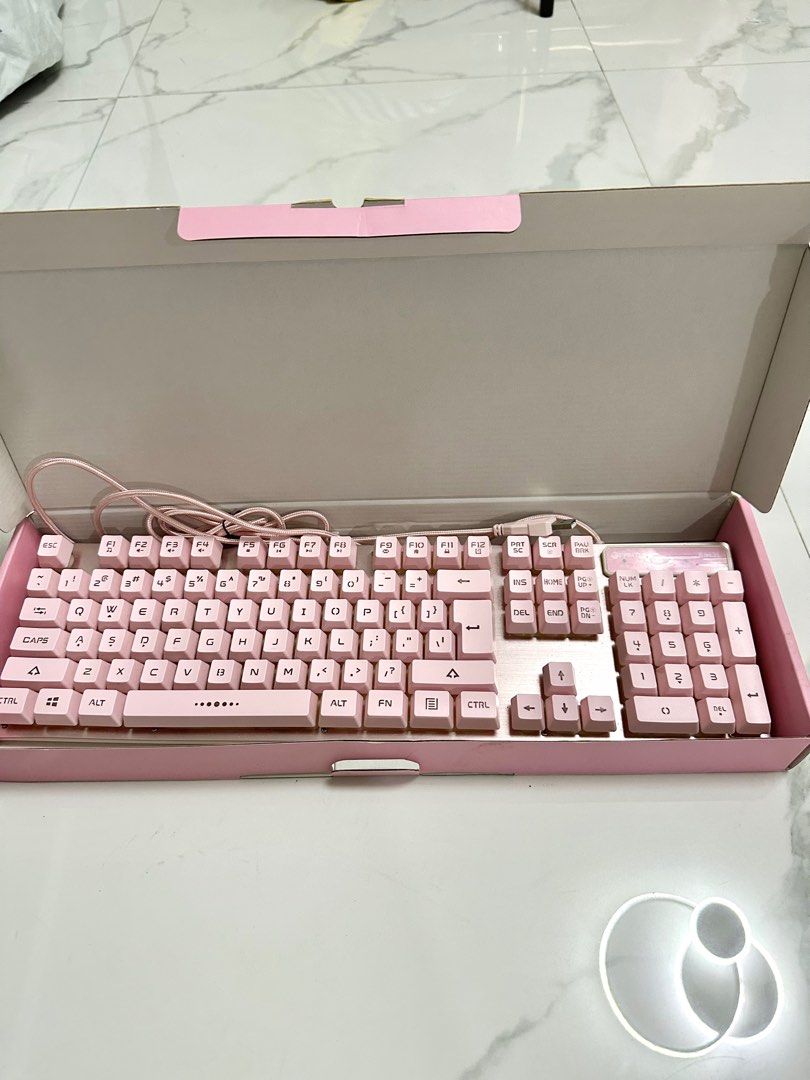 Fantech Pink Gaming Keyboard K613L Fighter II Sakura Edition, Computers ...