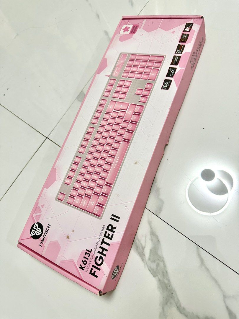 Fantech Pink Gaming Keyboard K613L Fighter II Sakura Edition, Computers ...