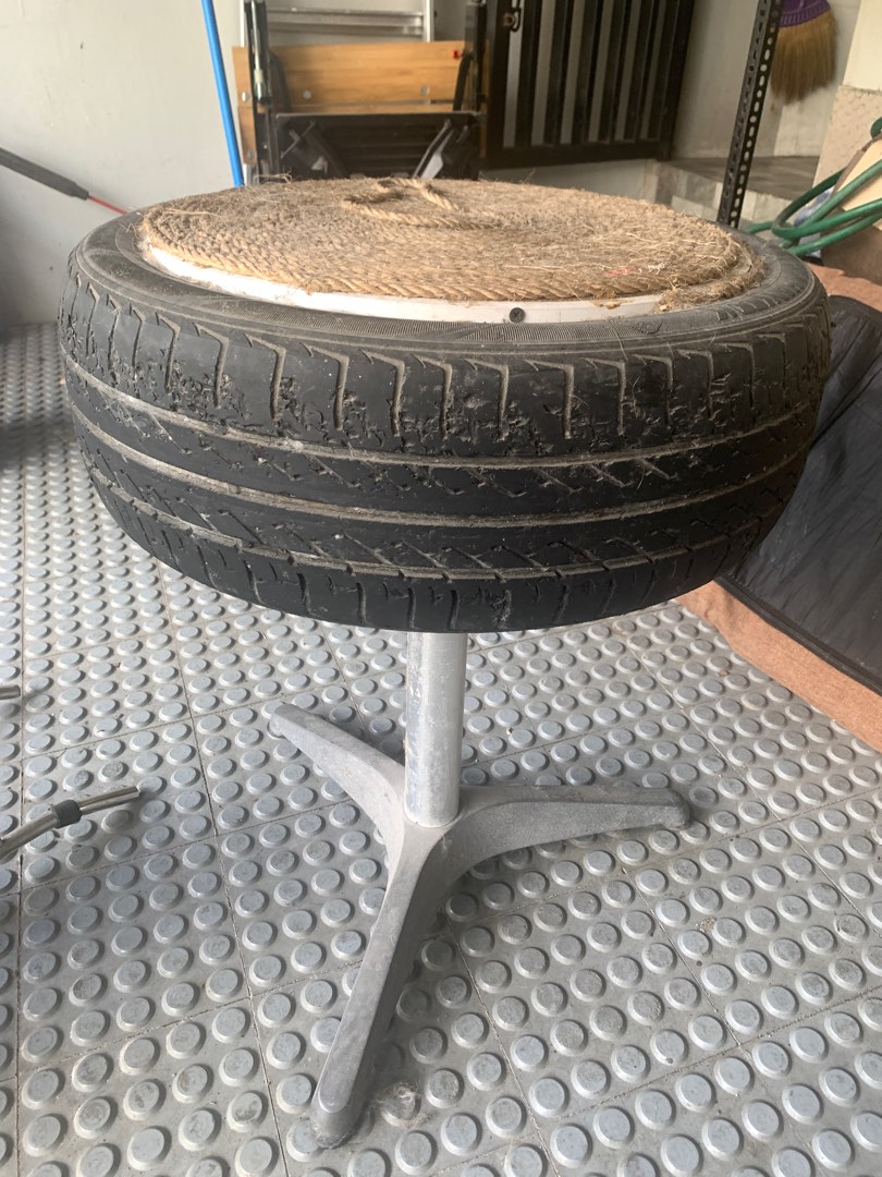heavy duty tire table w/ jute top, Furniture & Home Living, Outdoor ...