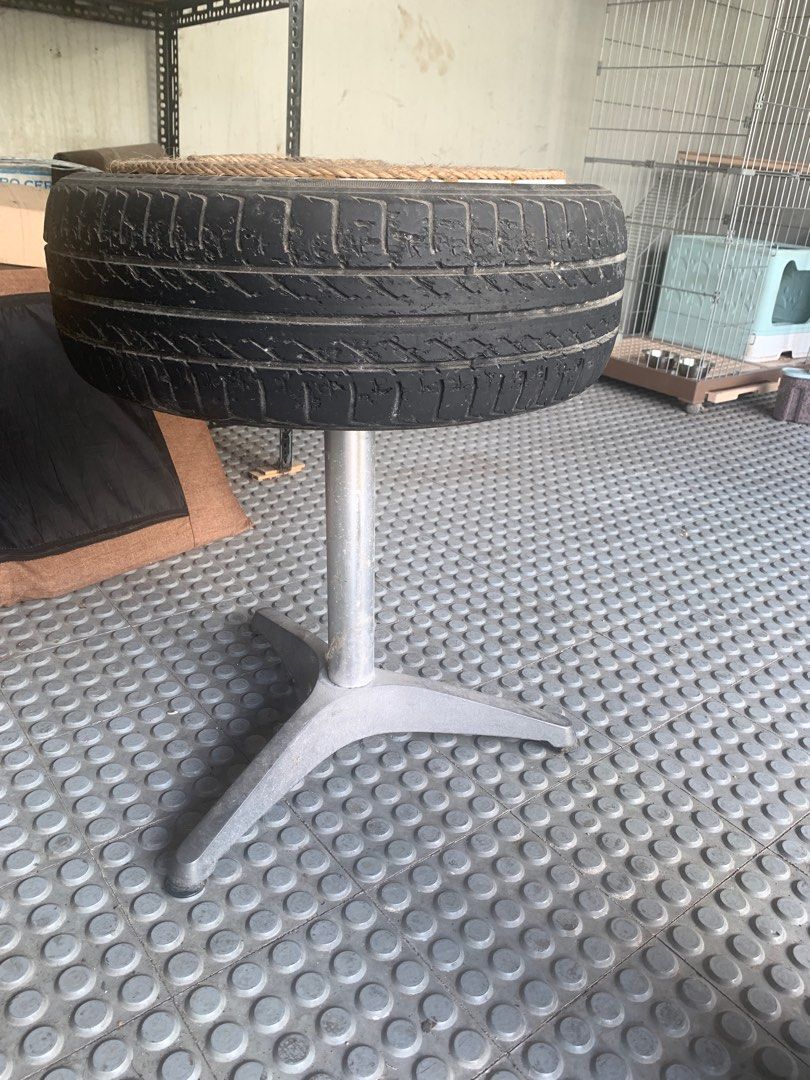heavy duty tire table w/ jute top, Furniture & Home Living, Outdoor ...