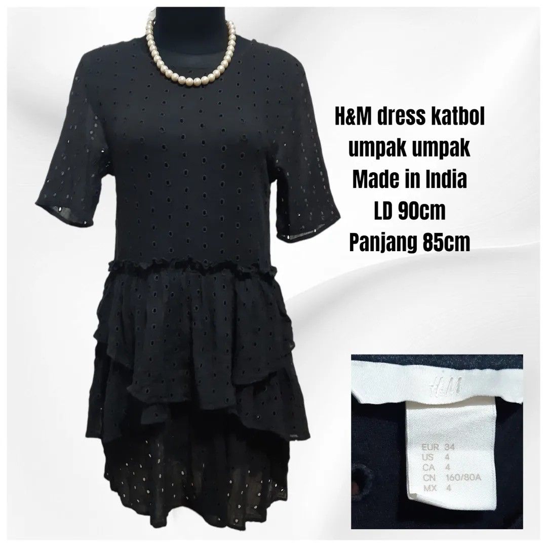H&M dress katbol umpak umpak, Fesyen Wanita, Pakaian Wanita, Gaun & Rok ...