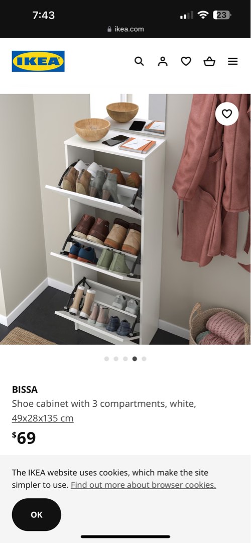 IKEA Bissa Shoe Rack, Furniture & Home Living, Furniture, Shelves ...