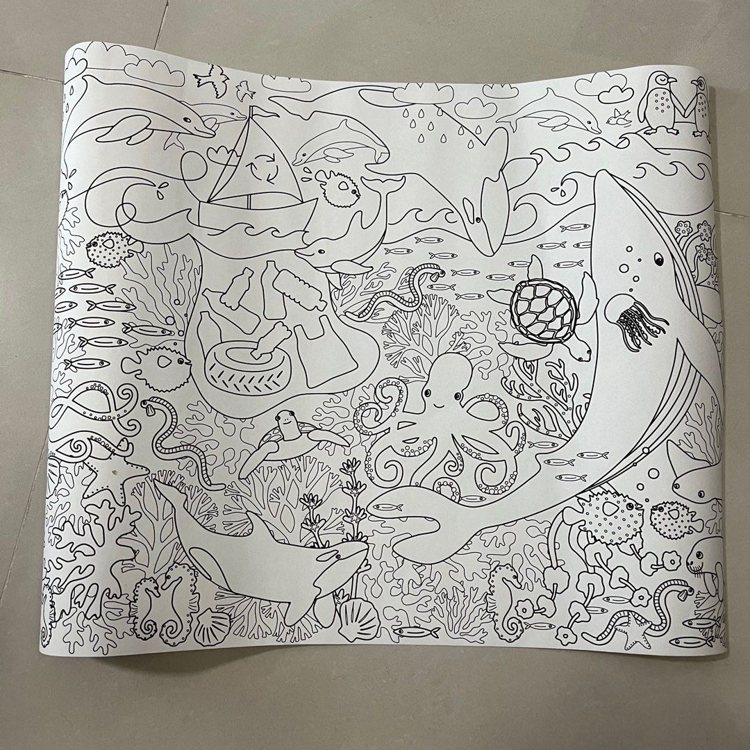 Ikea colouring roll - Ocean design, Hobbies & Toys, Stationery & Craft ...