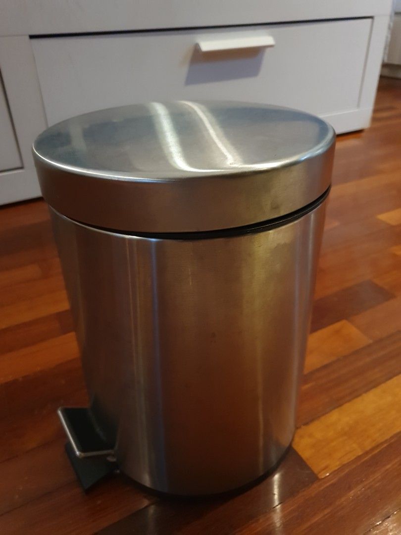 Ikea stainless steel 5l dustbin, Furniture & Home Living, Cleaning ...
