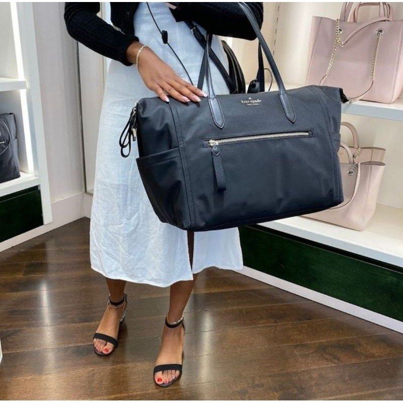 Kate Space Nylon Weekender Bag - Black, Luxury, Bags & Wallets on Carousell