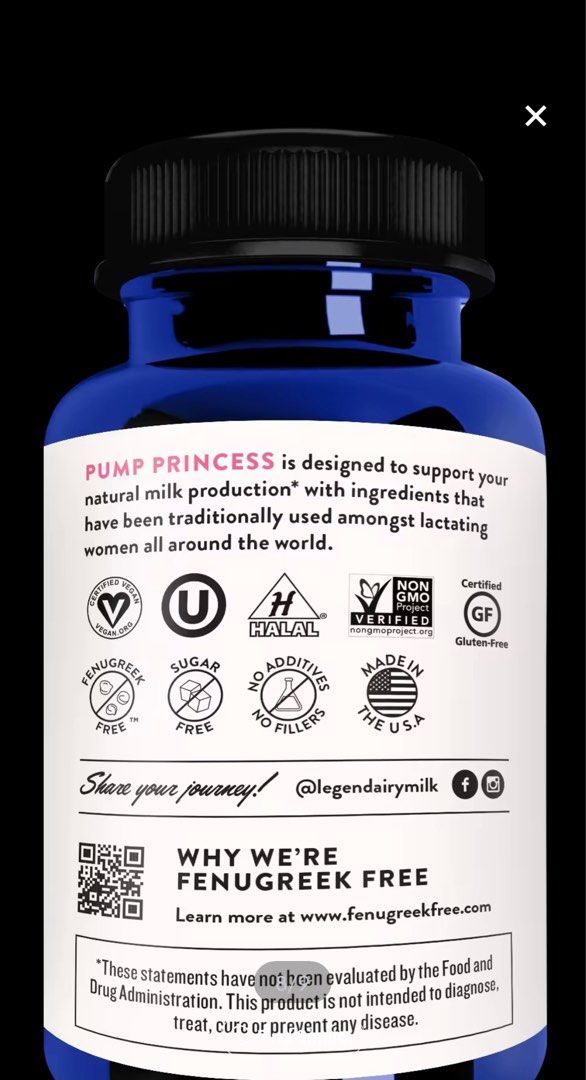 Legendary Milk Pump Princess 60 Capsules, Babies & Kids, Nursing ...