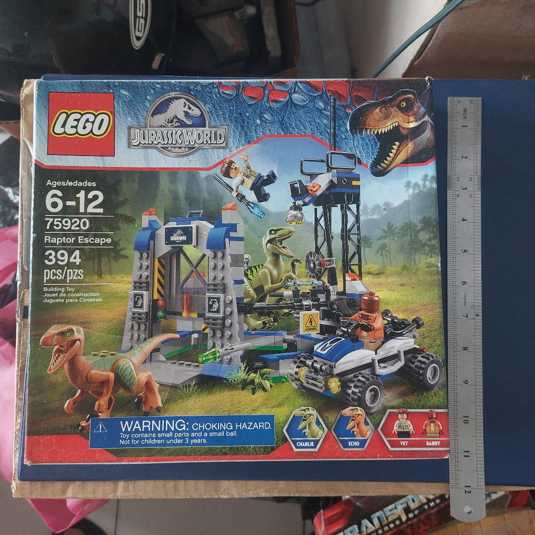 LEGO Jurassic World Raptor Escape 75920 Velociraptor Paddock, Hobbies ...