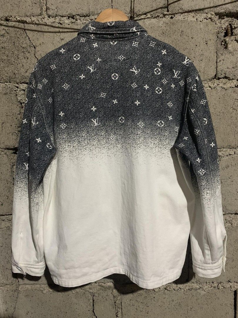 LV Classic LOGO pattern gradient splash ink denim jacket, Luxury ...
