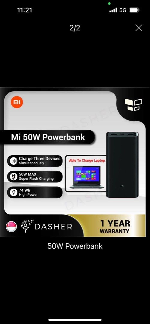 Mi 50W Power Bank 20000, Mobile Phones & Gadgets, Mobile & Gadget Accessories, Power Banks ...