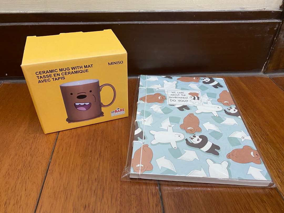 miniso we bare bears mug and notebook, Hobbies & Toys, Stationary & Craft, Craft Supplies ...
