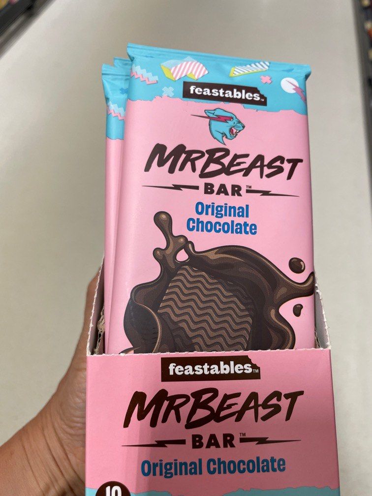 Mr Beast Chocolate Bars— Original Chocolate and Sea Salt, Food & Drinks ...