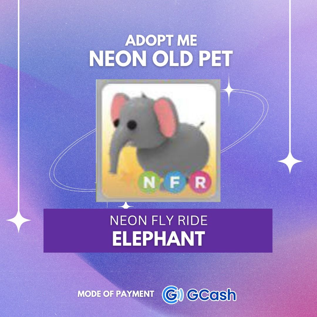 Neon Elephant / NFR Elephant in Adopt Me, Hobbies & Toys, Toys & Games ...