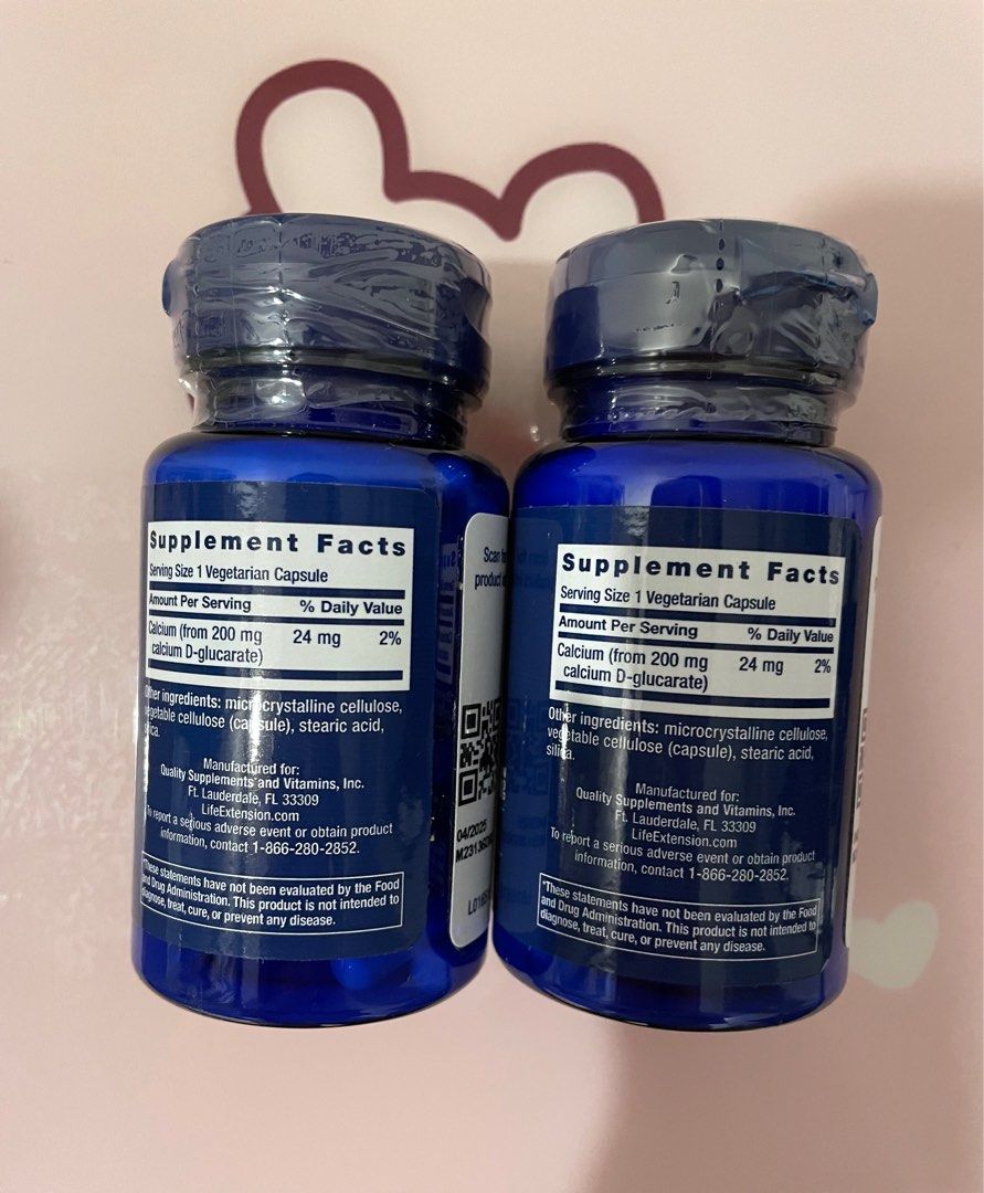 *NEW* Life Extension Calcium D-Glucarate x2, Health & Nutrition, Health ...