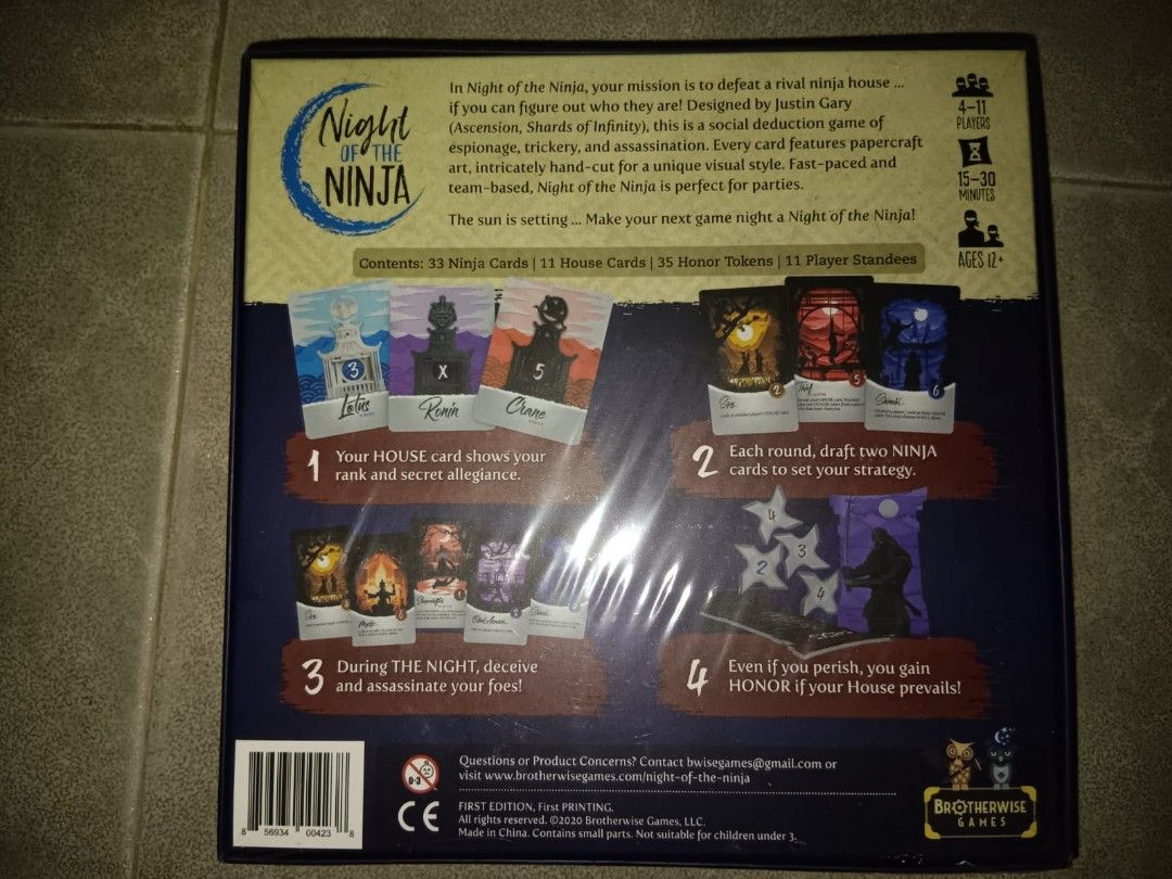 Night of the ninja board game, Hobbies & Toys, Toys & Games on Carousell