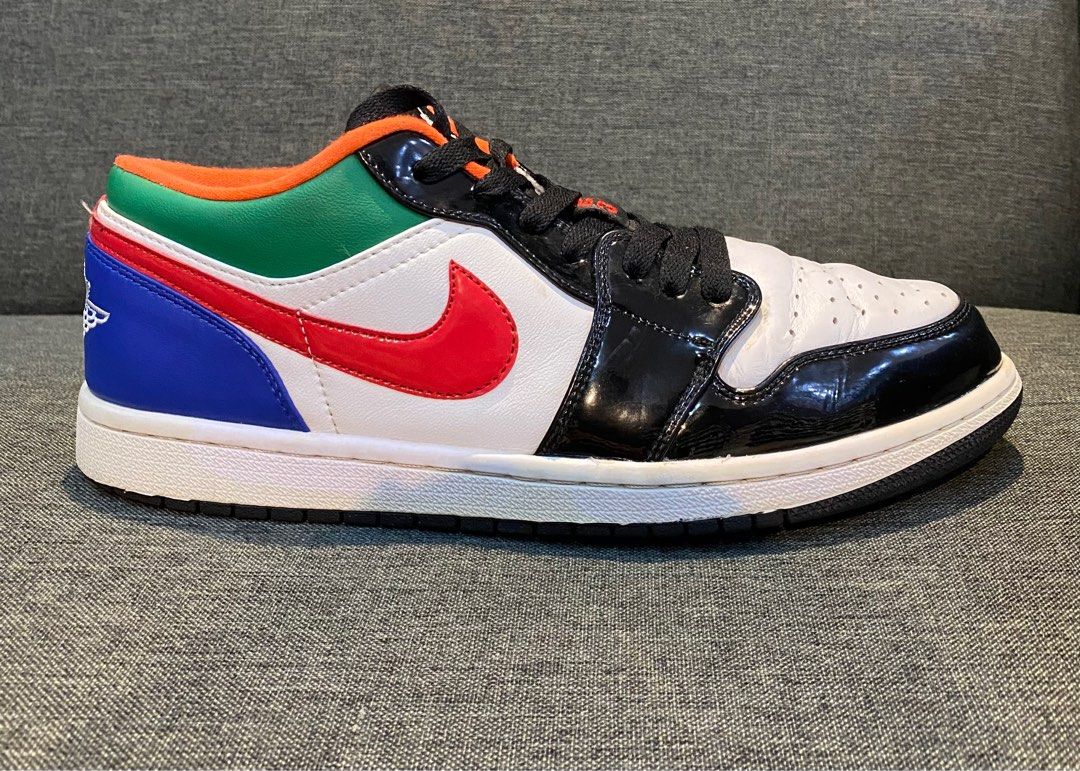 Nike Air Jordan 1 Multicolor black toe, Fesyen Pria, Sepatu , Sneakers di Carousell