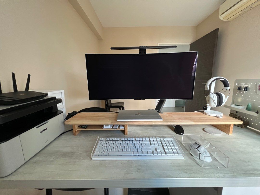 Omnidesk Natural Hevea Desk Riser, Furniture & Home Living, Home ...