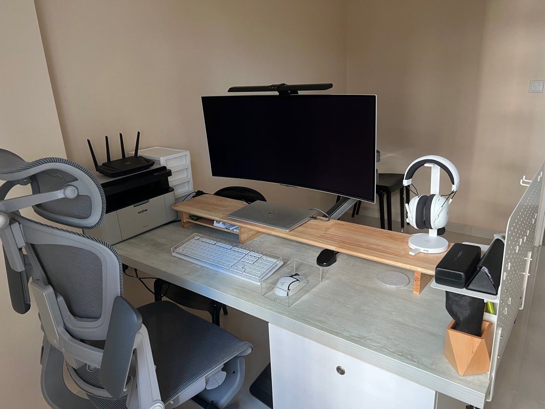 Omnidesk Natural Hevea Desk Riser, Furniture & Home Living, Home ...