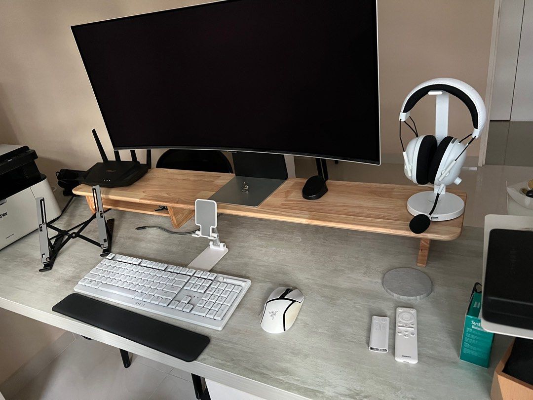 Omnidesk Natural Hevea Desk Riser, Furniture & Home Living, Home ...