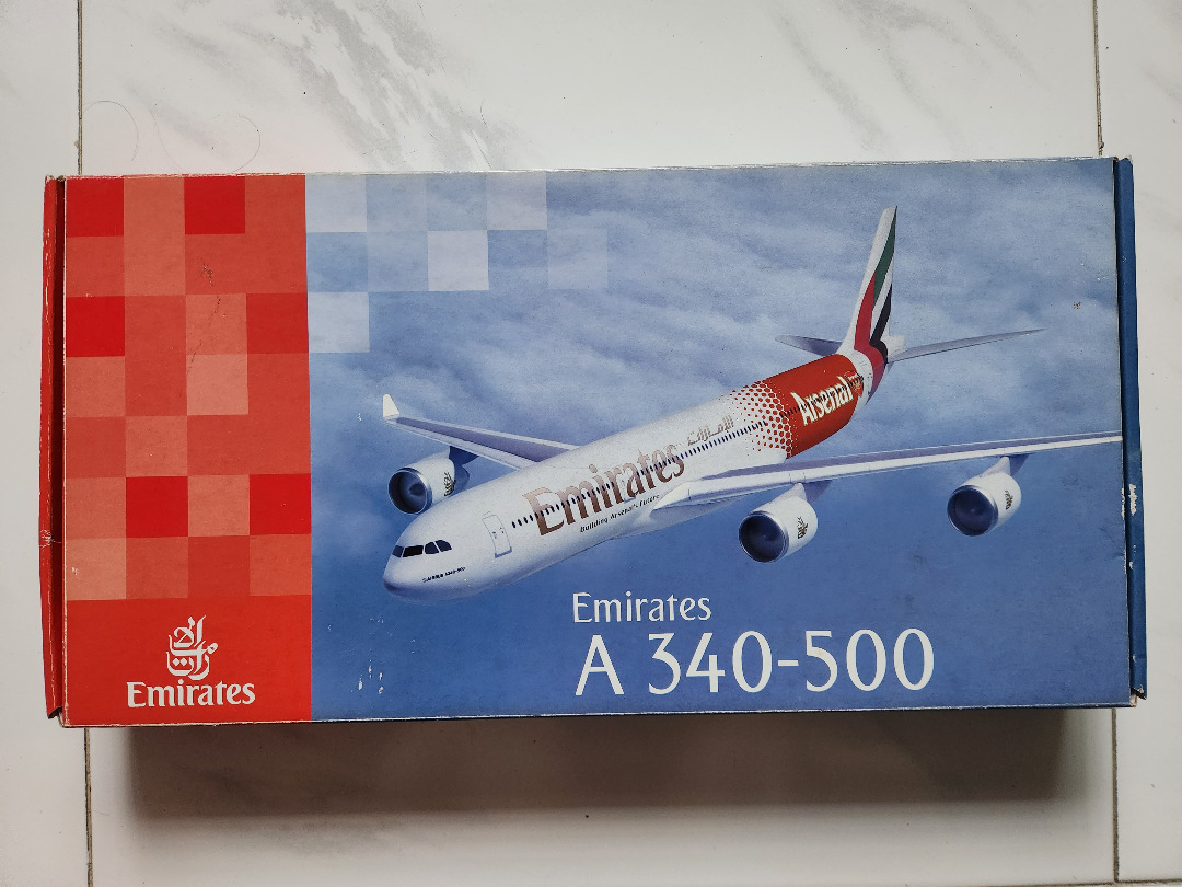 Original Emirates Aircraft Model Airbus A340-500 Arsenal FC Livery (1: ...