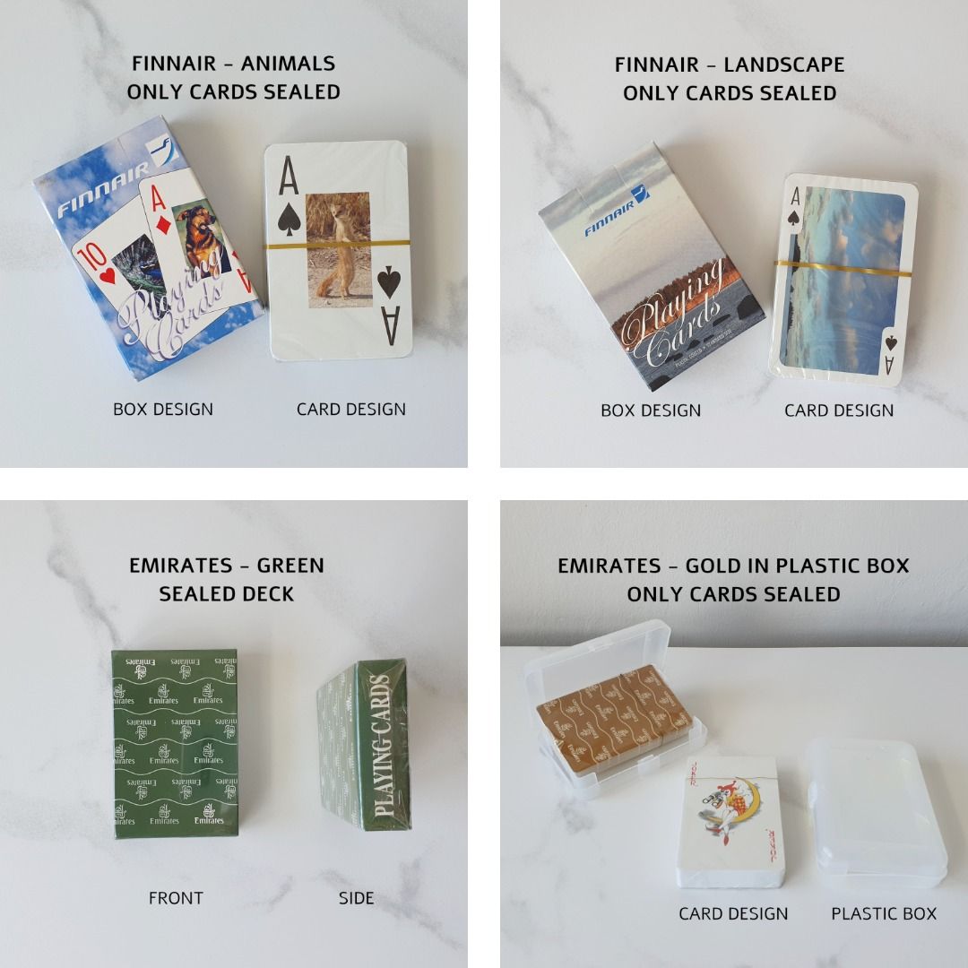Original SEALED Vintage 90s Airline Playing Cards: KLM Emirates Air ...