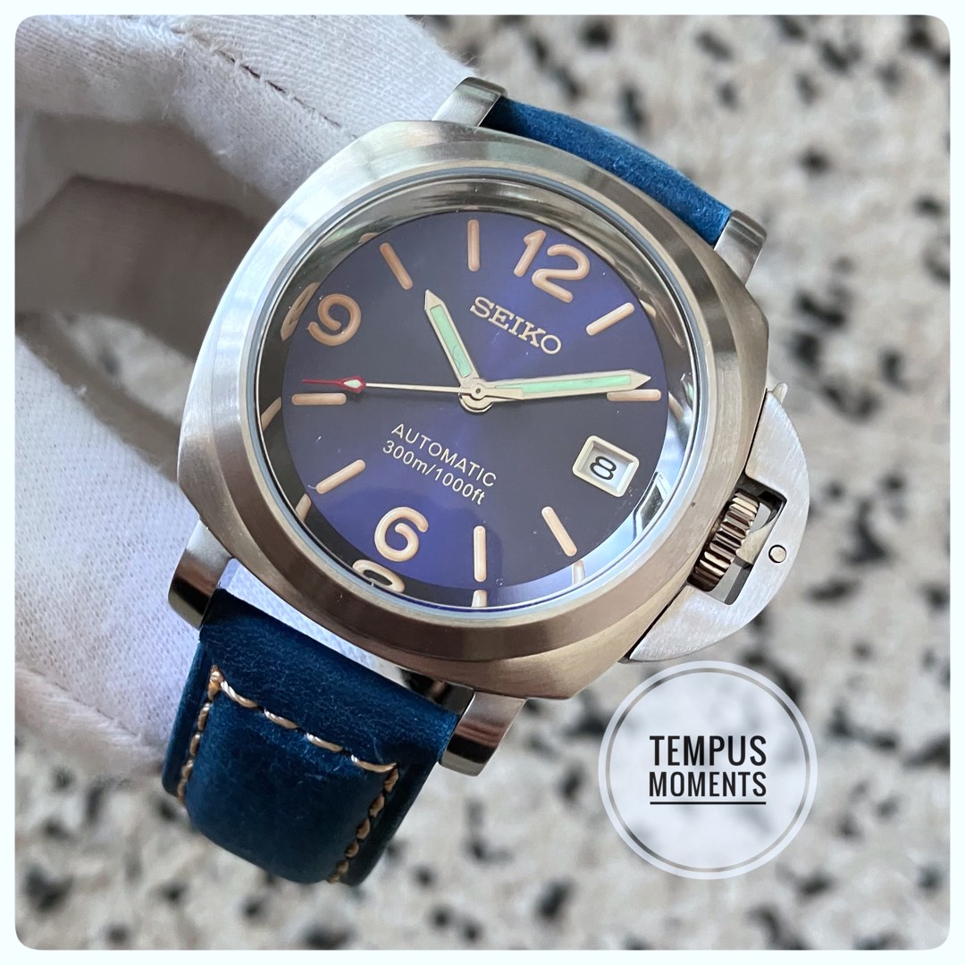 Panerai Radiant Blue Numerals automatic watch - Seiko mod, Men's ...