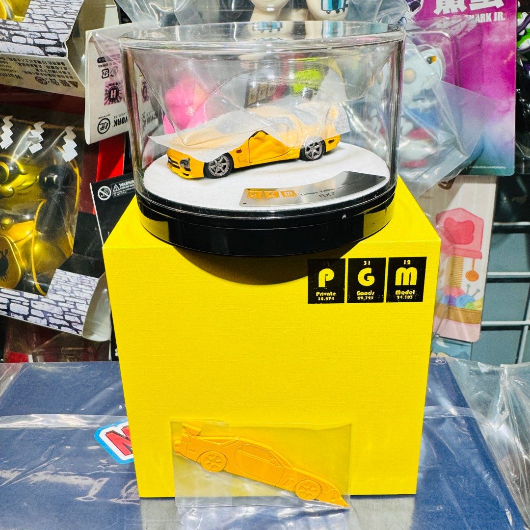 PGM 1:64 Fully Open Die-cast Model Car Mazda RX-7 FD3S Yellow Luxury ...