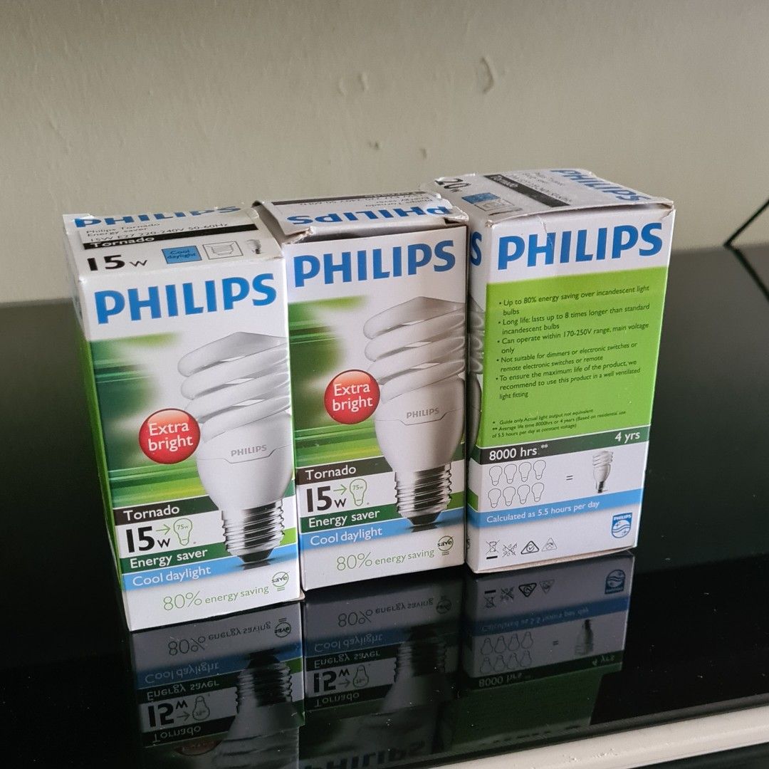 Philips Tornado Light Bulb 15W Cool Daylight, Furniture & Home Living ...