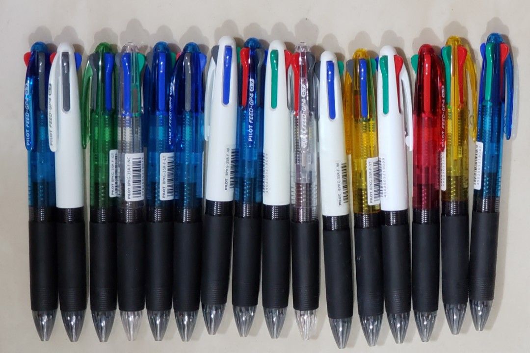 Pilot 百樂牌 4色原子筆 Feed GP4 0.7mm (筆桿顏色隨機), 興趣及遊戲, 手作＆自家設計, 文具 - Carousell