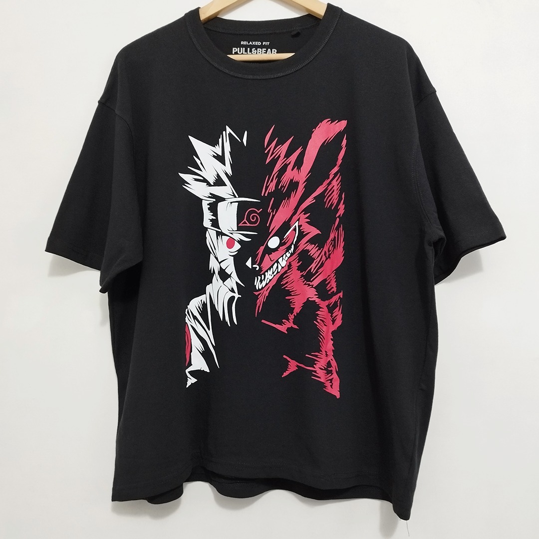 Pull&Bear x Naruto Kurama - Anime T-shirt, Men's Fashion, Tops & Sets ...