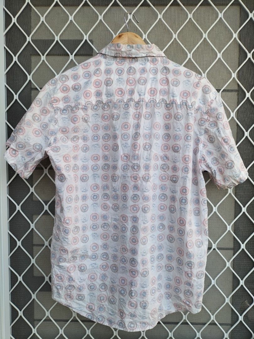 RARE Marvel Reversible Button Down, Men's Fashion, Tops & Sets, Tshirts ...