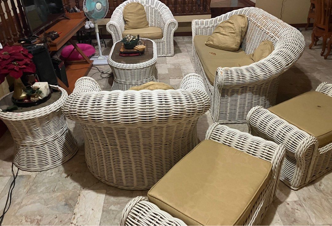 Rattan Sala set, Furniture & Home Living, Furniture, Sofas on Carousell