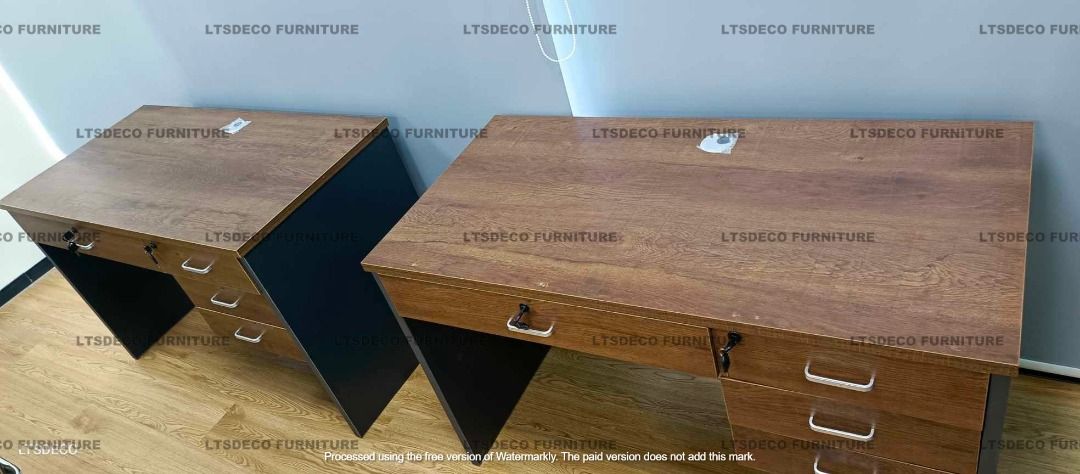 READY MADE OFFICE TABLE WITH 3-LAYER SIDE DRAWERS OFFICE PARTITION ...