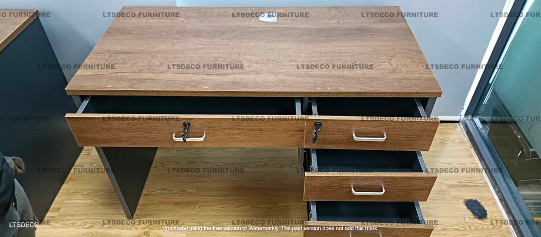 READY MADE OFFICE TABLE WITH 3-LAYER SIDE DRAWERS OFFICE PARTITION ...