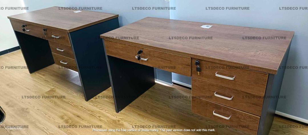 READY MADE OFFICE TABLE WITH 3-LAYER SIDE DRAWERS OFFICE PARTITION ...