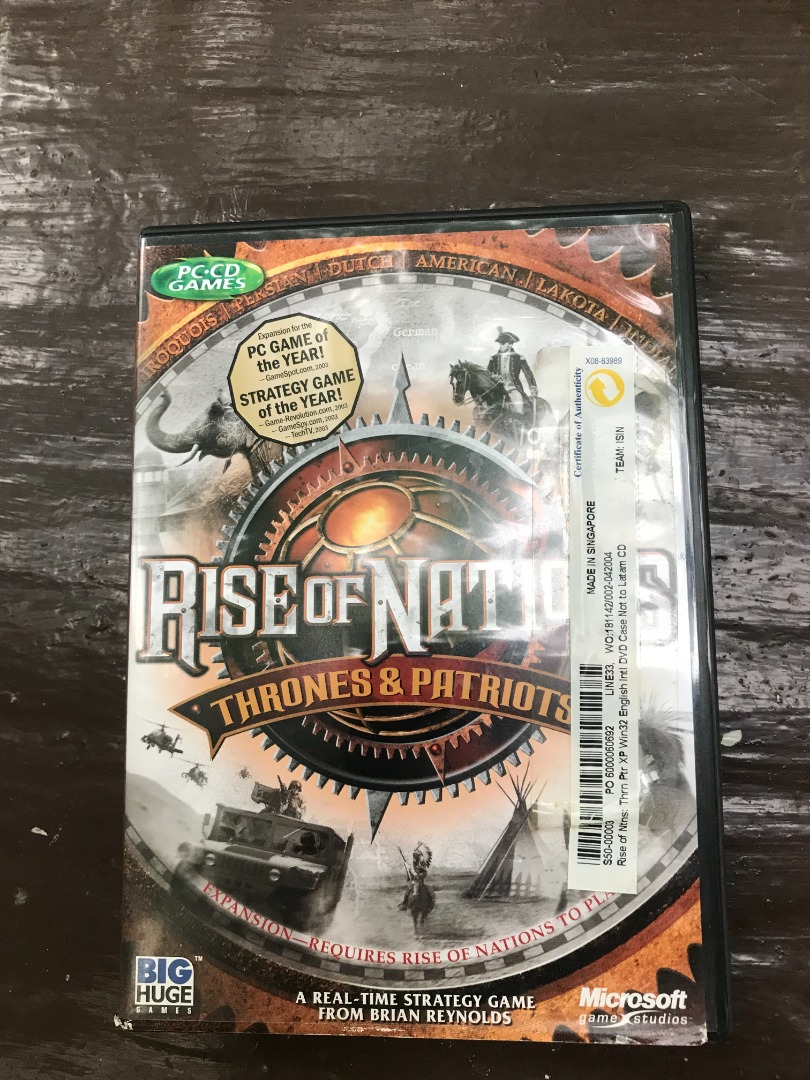 Rise of Nations PC Game Microsoft. In good condition with key code ...