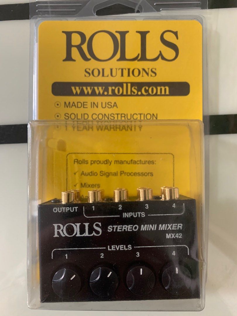 Rolls MX42 Stereo Line Mixer, Audio, Other Audio Equipment on Carousell