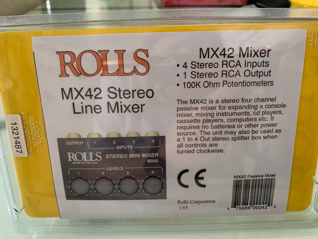 Rolls MX42 Stereo Line Mixer, Audio, Other Audio Equipment on Carousell