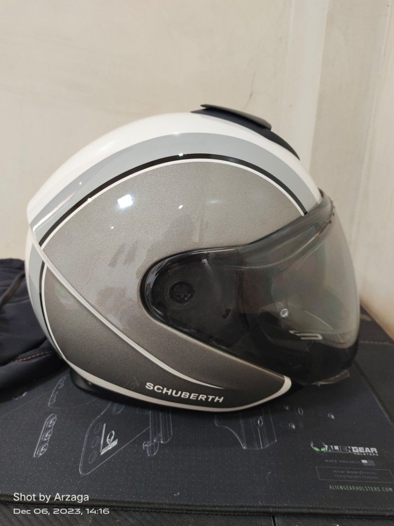 schuberth m1 pro half face helmet large with sc1m intercom, extra clear ...