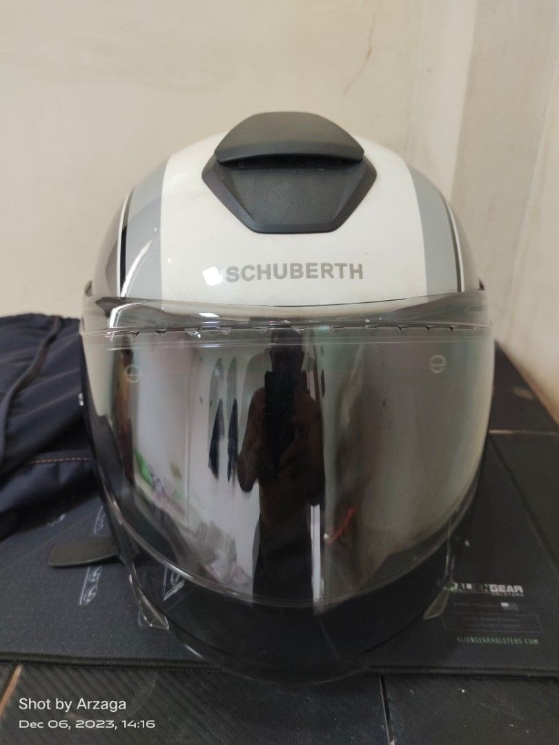 schuberth m1 pro half face helmet large with sc1m intercom, extra clear ...