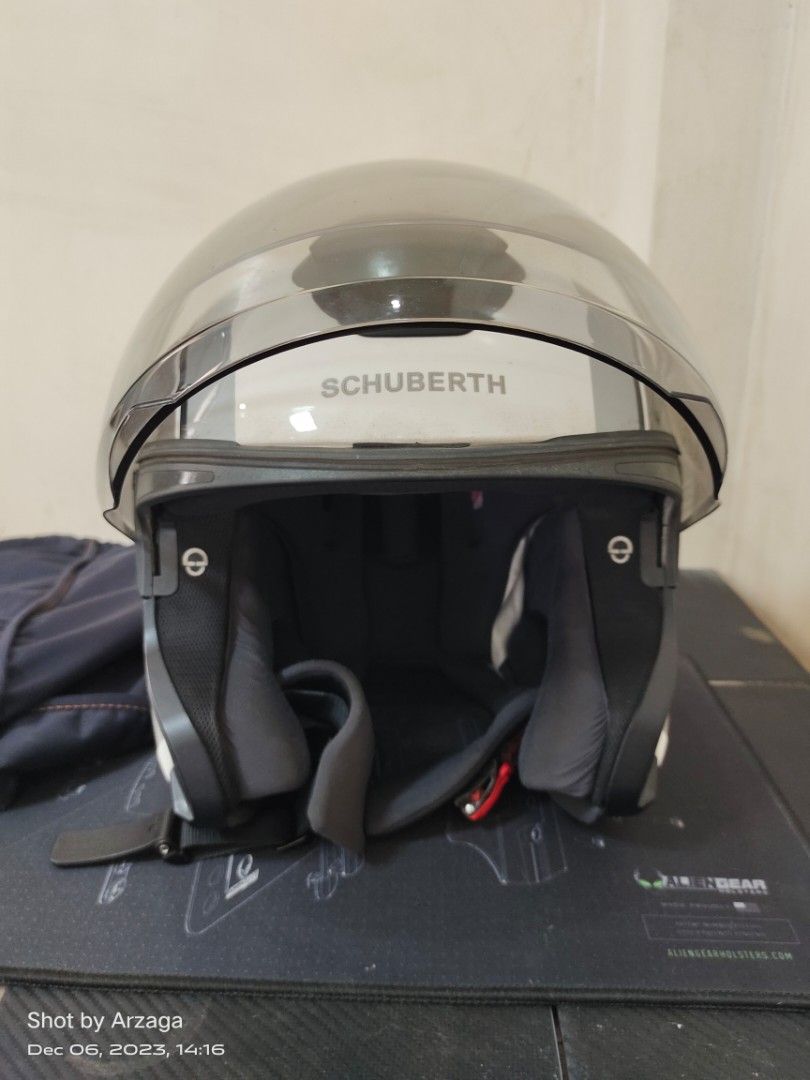 schuberth m1 pro half face helmet large with sc1m intercom, extra clear ...