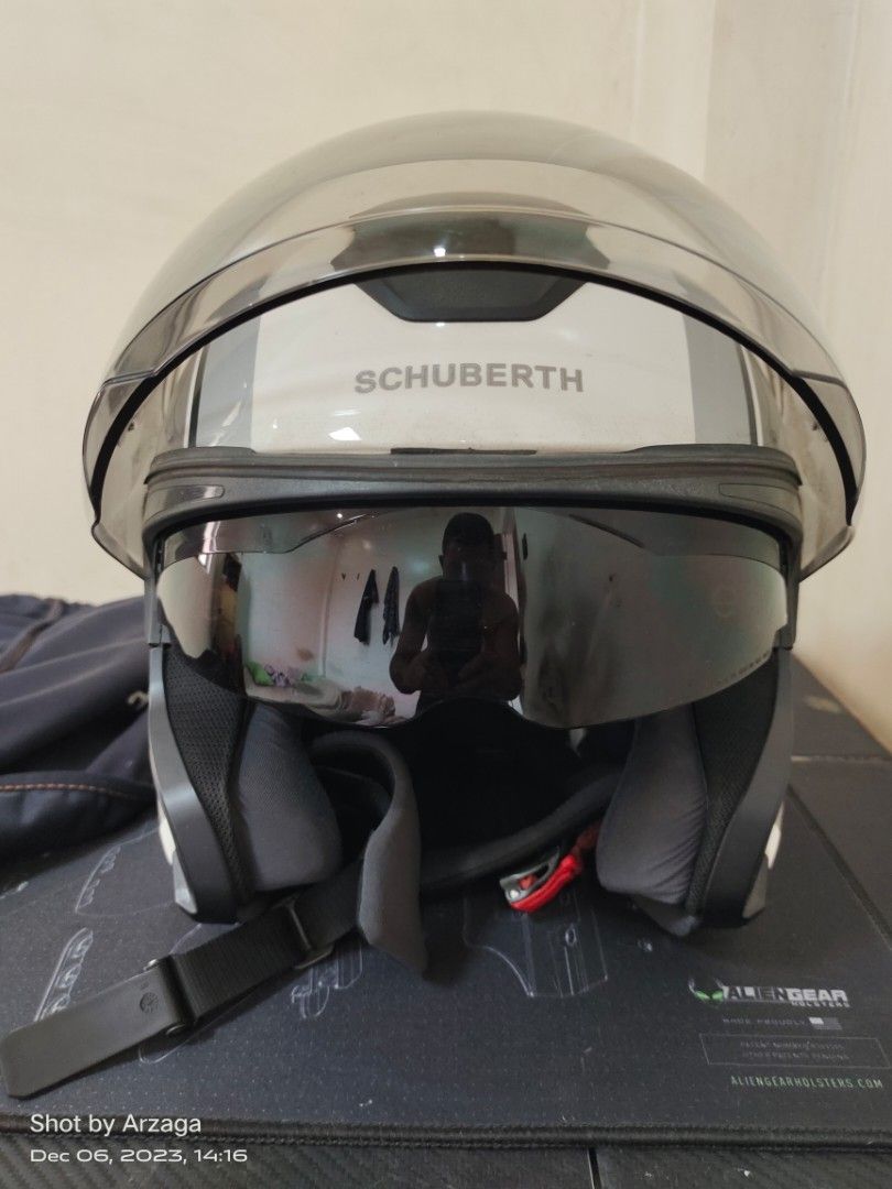 schuberth m1 pro half face helmet large with sc1m intercom, extra clear ...