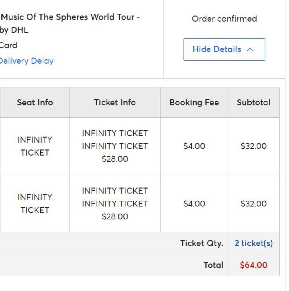 [SOLD OUT] HTB COLDPLAY INFINITY TICKETS SINGAPORE, Lifestyle Services ...
