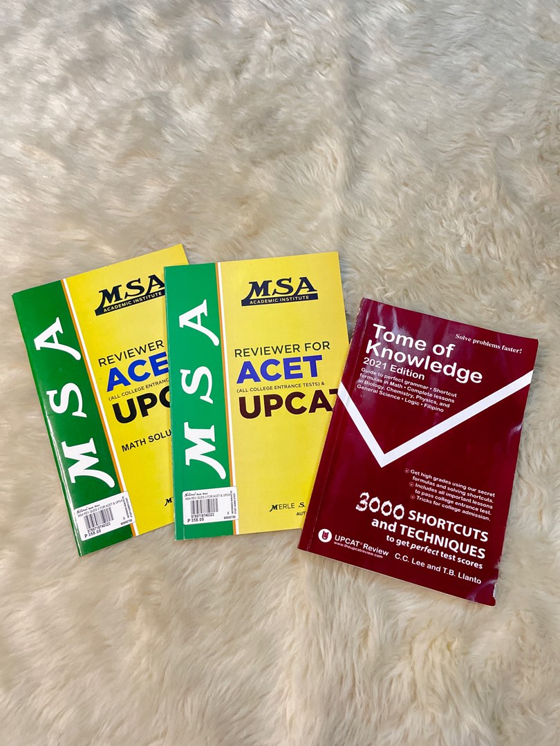 TAKE ALL FOR 380 MSA / Tome of knowledge ACET UPCAT DCAT reviewer ...