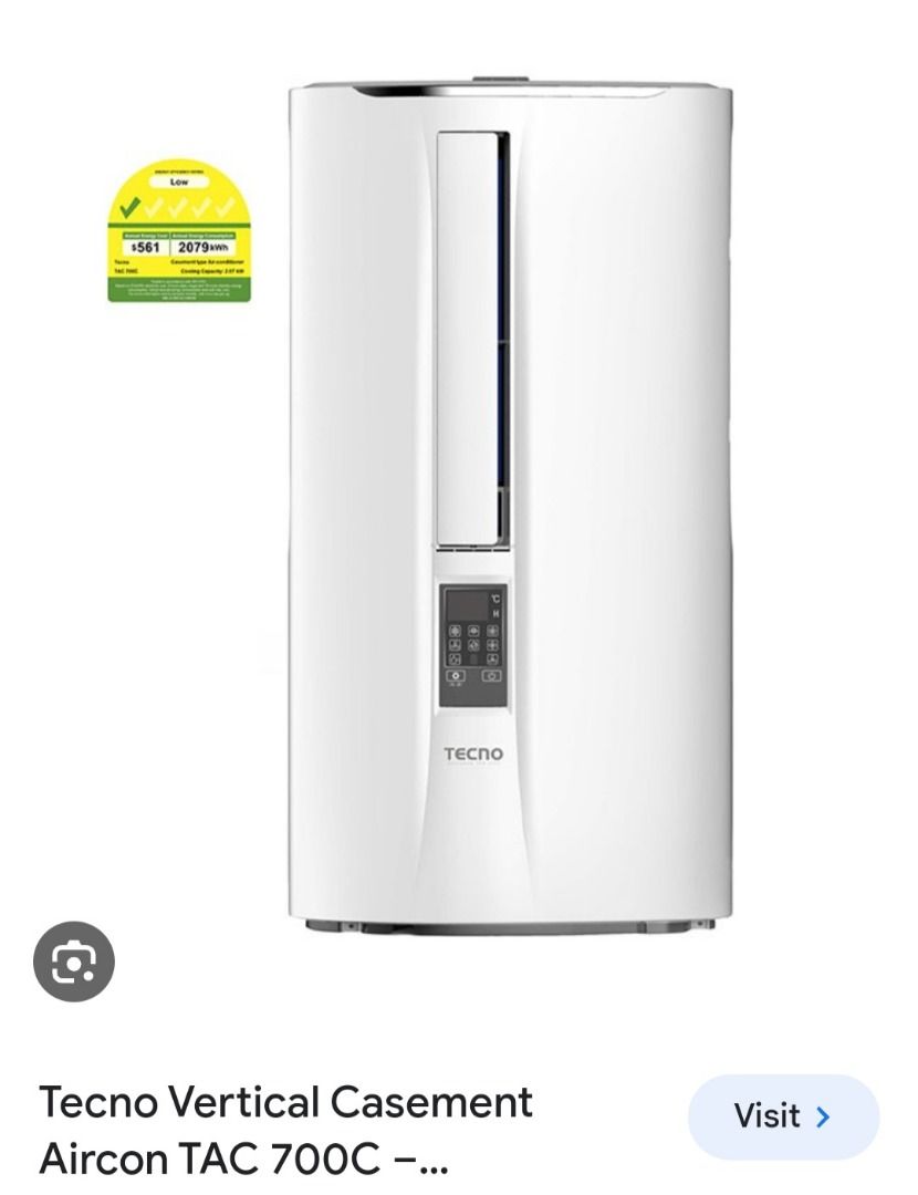 Techno 7000btu Casement Aircon used, TV & Home Appliances, Air ...