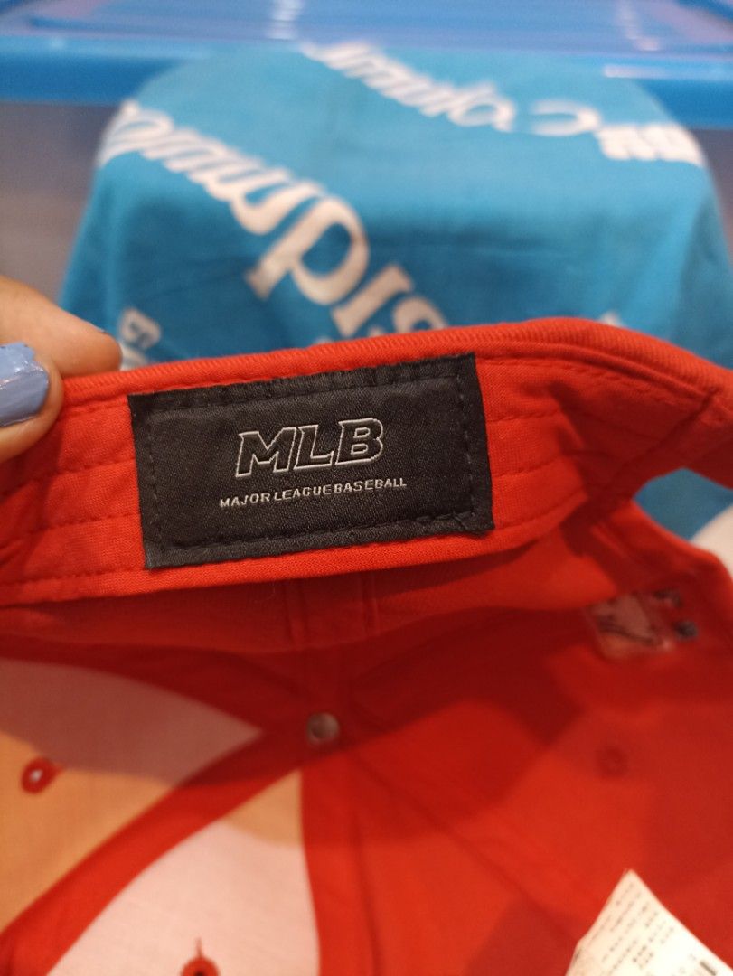 Topi MLB Anak Original Logo B Merah, Fesyen Pria, Aksesoris, Topi di ...