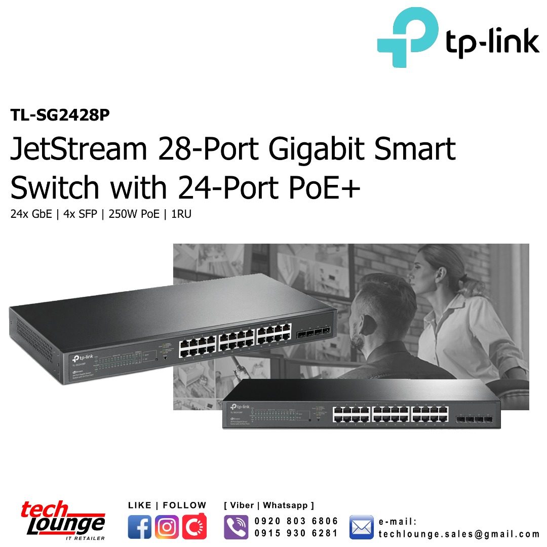TP-LINK TL-SG2428P JetStream 28-Port Gigabit Smart Switch with 24-Port ...