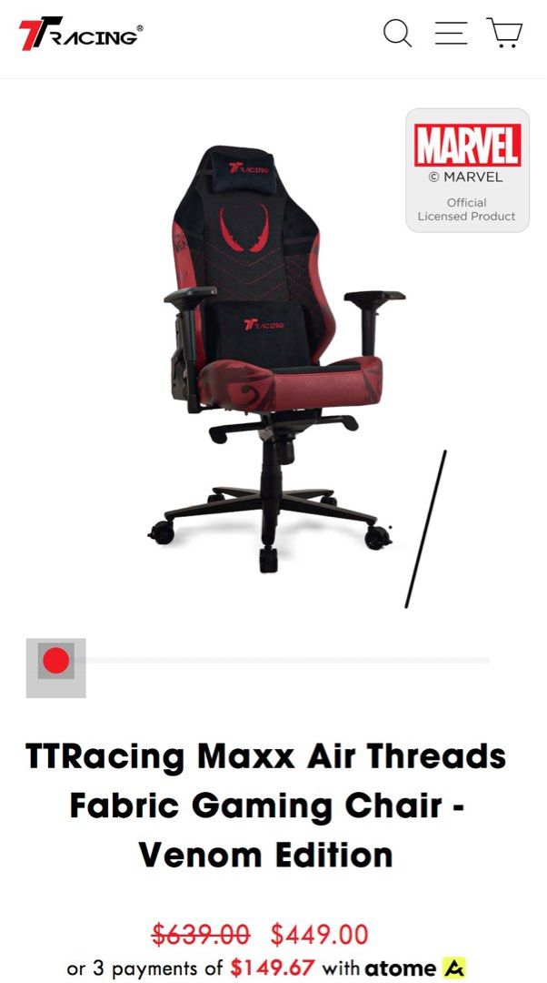 Ttracing Maxx Venom Crimson Gaming Chair, Furniture & Home Living ...