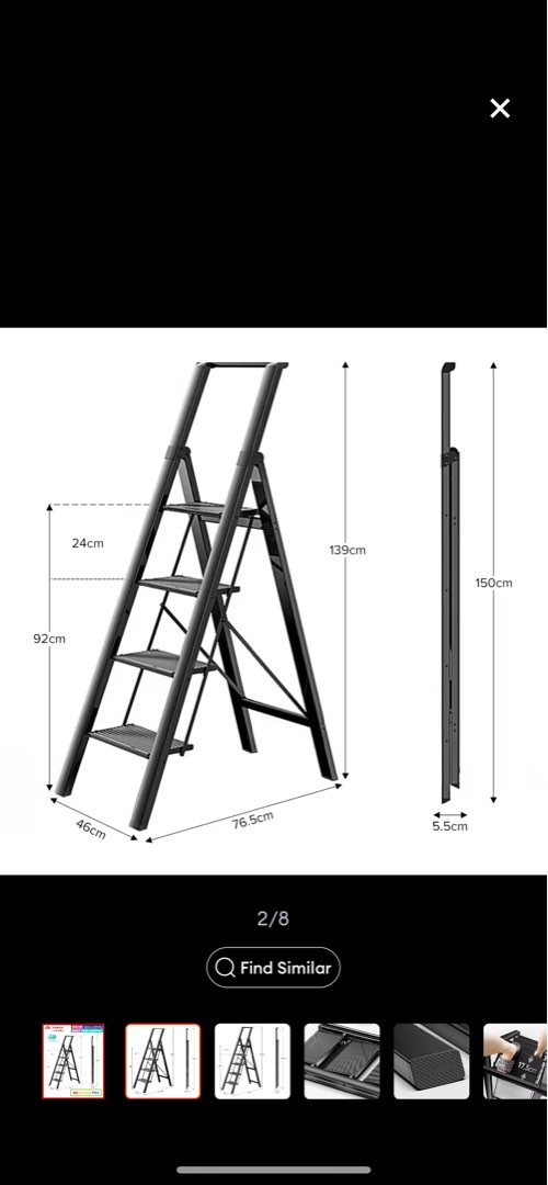 Ultra-slim 4 step ladder, Furniture & Home Living, Home Improvement ...