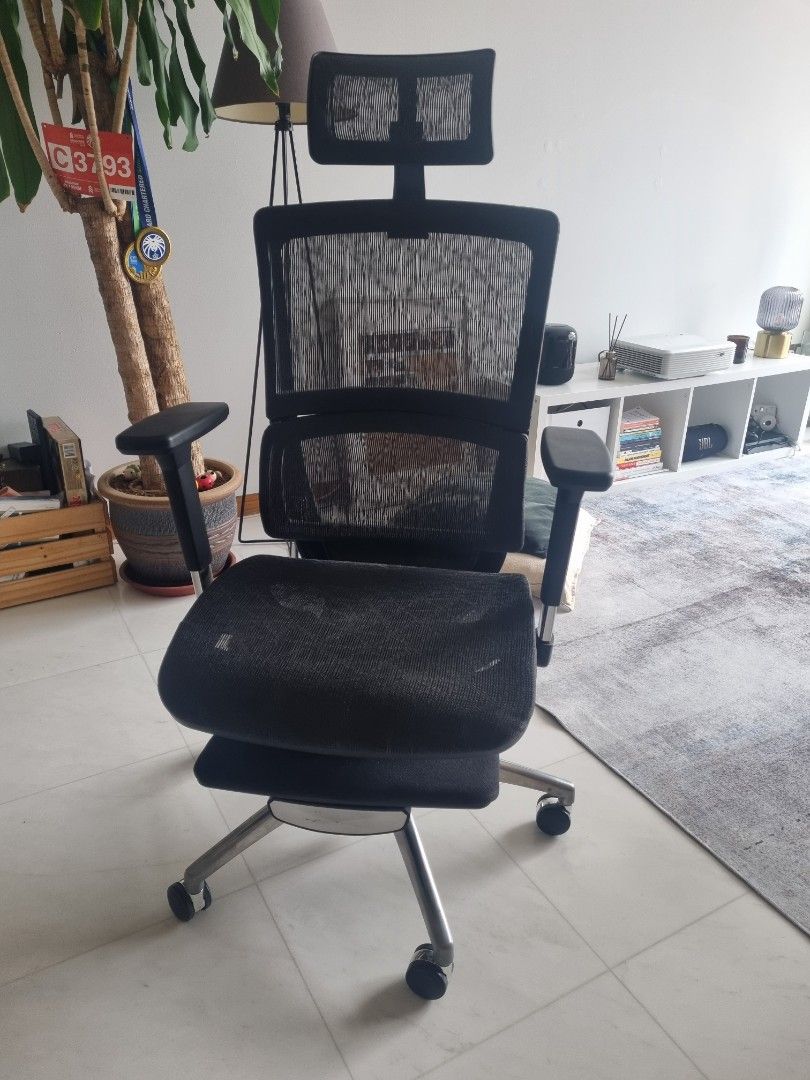 UMD high back full mesh ergonomic chair, Furniture & Home Living ...